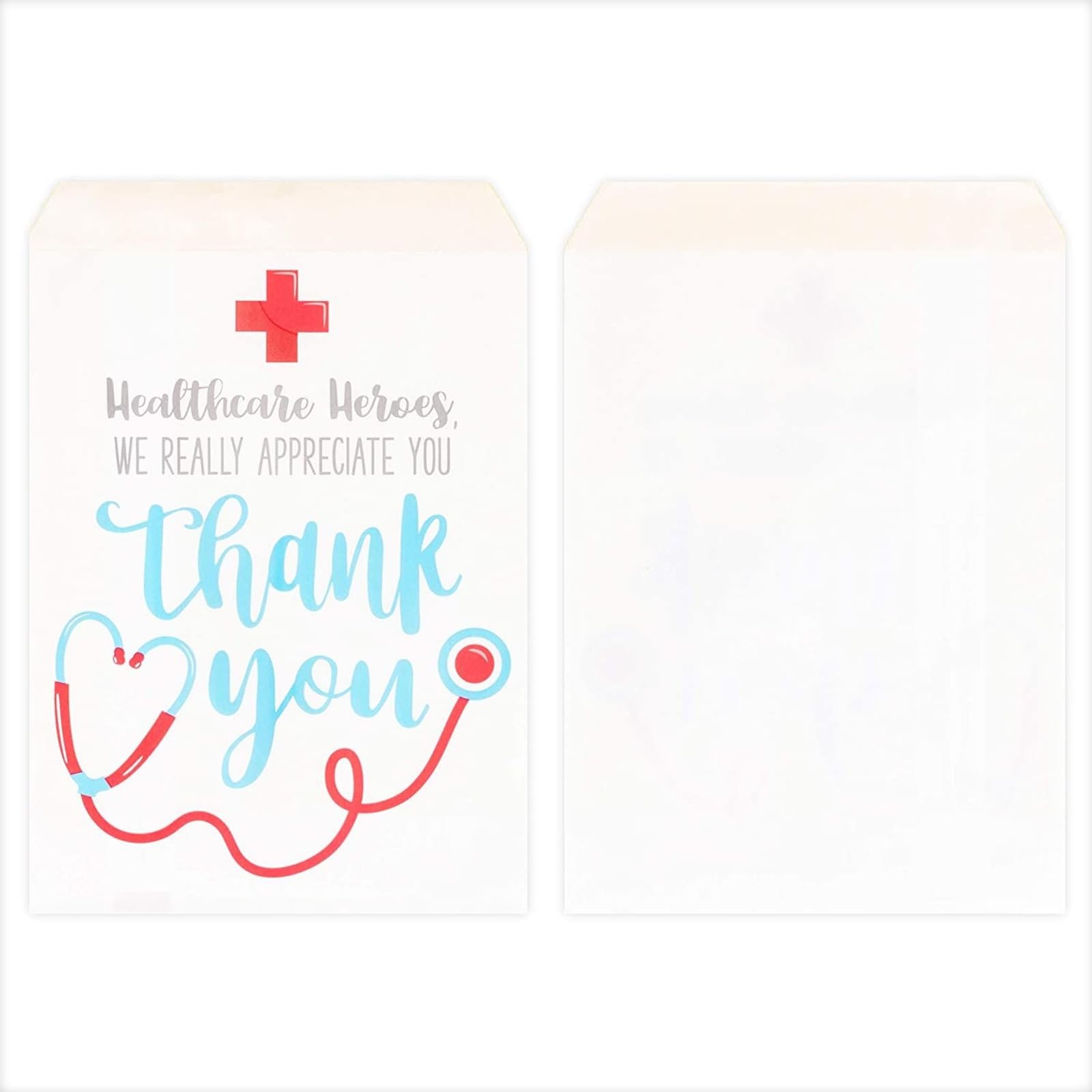 Sparkle and Bash Thank You Goodie Bags, Nurse Appreciation Gifts (5 x 7.5 in, 100 Pack)