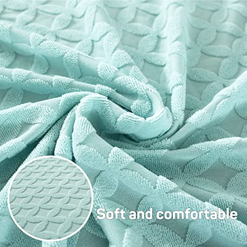 Jacquard High Stretch Sofa Slipcover, Thick Soft Sofa Slipcover Furniture Protector Washable for Living Room Pets Cat Dog-Blue-4 Seater