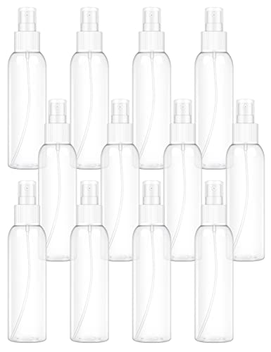 ZLEVEAYN 4oz Plastic Spray Bottles Fine Mist 12 Pack Refillable Empty Travel Size Containers Leak Proof for Toiletries Perfume Essential Oil Alcohol Hair Spray