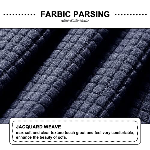 5-Seat Sectional Recliner Sofa Covers,4 Seater & 1 Corner Seat 5 Seater Stretch Recliner Couch Cover Slipcover for Reclining L Shape Recliner Corner Sofa,Soft,Washable Couch Covers,Navy Blue,Jacquard