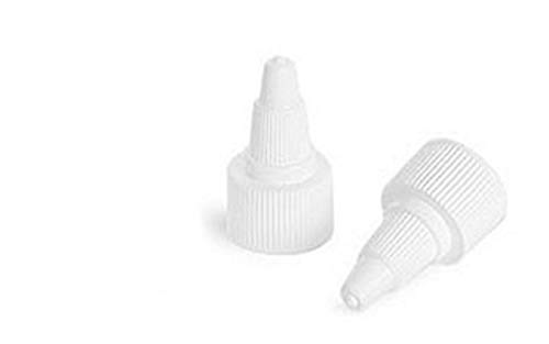 Premium Essential Oil 4 Ounce Cosmo Round Bottles, PET Plastic Empty Refillable BPA-Free, with White Twist Top Caps (Pack of 12) (Clear)
