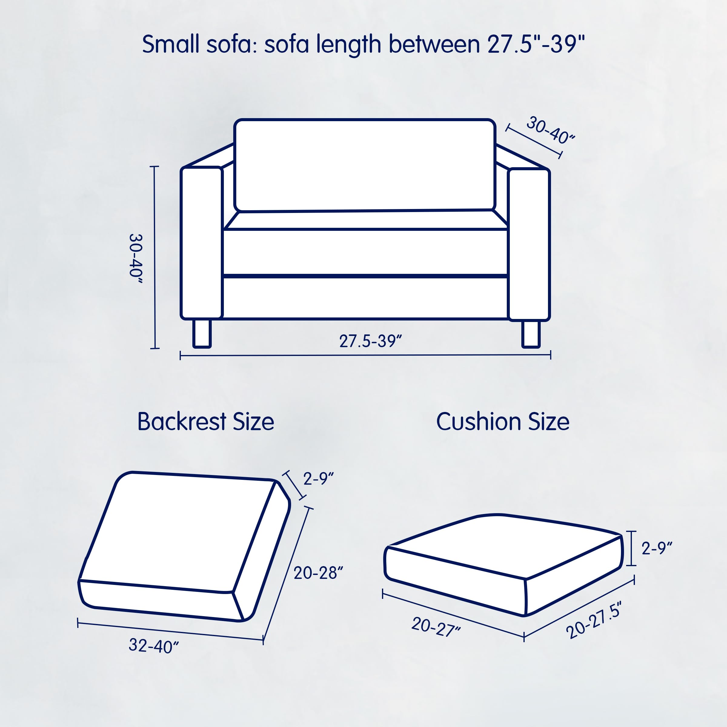 SUBRTEX 3 Pieces Stretch Sofa Slipcover Sets Couch Cover Sets Backrest Cushion Covers Furniture Protector Collection Set for Oversize Sofa Loveseat Chair Slip Covers(Small, Gray)