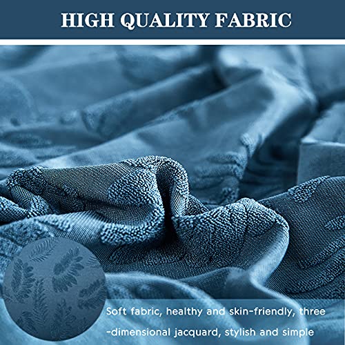 TVPFM Stretch Sofa Slipcover, Jacquard Sofa Cover Elastic Bottom Soft Furniture Protector for L-Shaped Sofa Cover for Pets Living Room-Blue-4 Seater