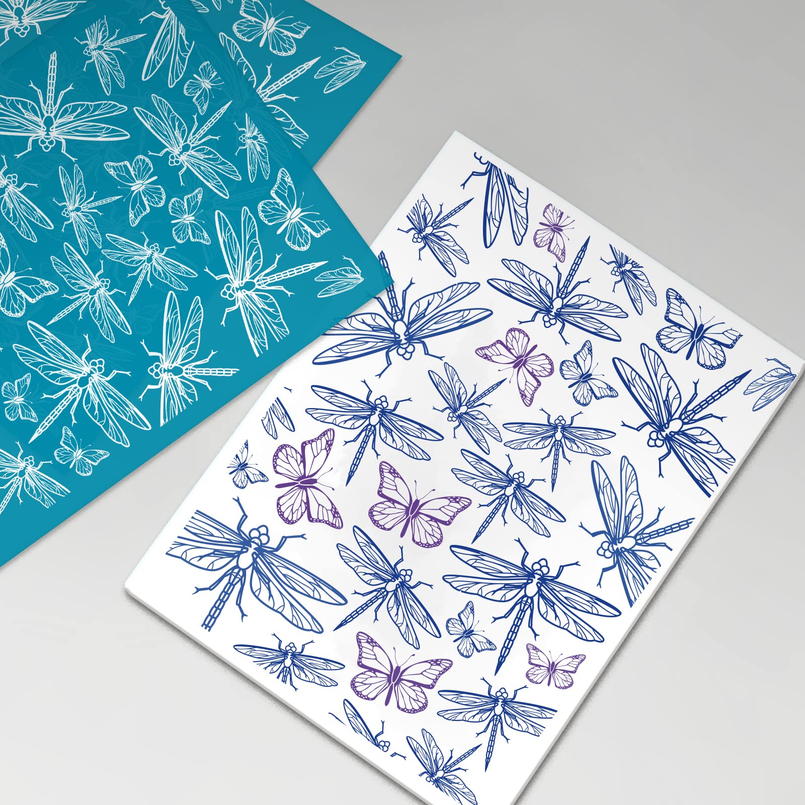 OLYCRAFT 4x5 Inch Silk Screen for Polymer Clay Dragonfly Butterfly Clay Stencils Reusable Silk Screen Stencils Non-Adhesive Transfer Stencils Mesh Stencil for Polymer Clay Jewelry Making