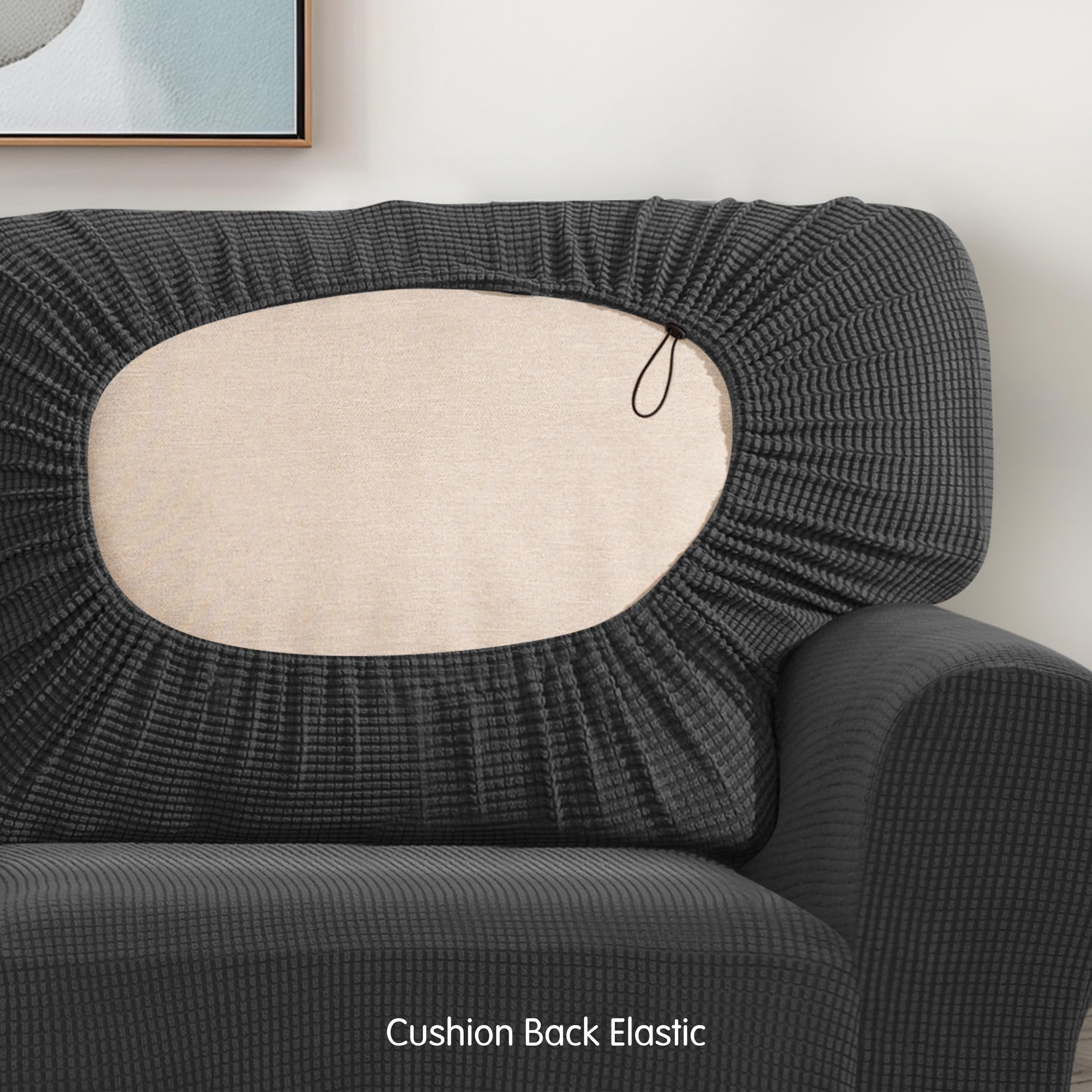 SUBRTEX 3 Pieces Stretch Sofa Slipcover Sets Couch Cover Sets Backrest Cushion Covers Furniture Protector Collection Set for Oversize Sofa Loveseat Chair Slip Covers(Small, Gray)