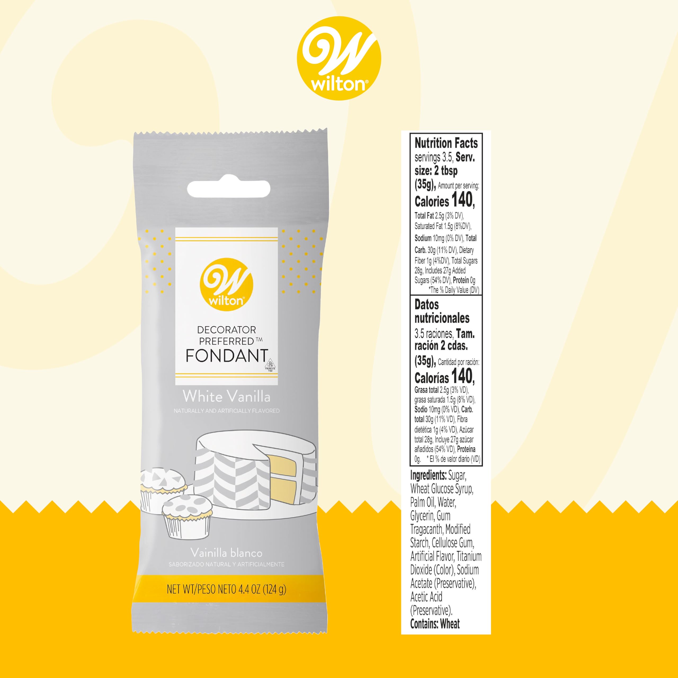Wilton White Vanilla Decorator Preferred Fondant Pack 4.4 oz. (Packaging May Vary)