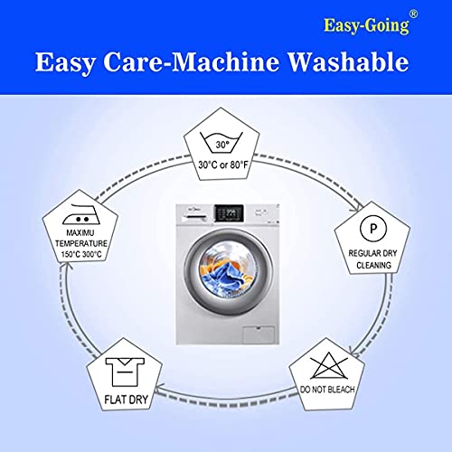 Easy-Going Recliner Sofa Cover, Reversible Couch Cover for Double Recliner, Split Sofa Cover for Each Seat, Furniture Protector with Elastic Strap for Kids, Dogs, Pets(2 Seater, Dark Blue/Light Blue)