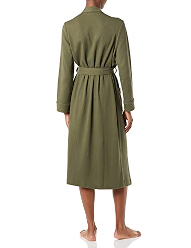 Amazon Essentials Women's Lightweight Waffle Full-Length Robe (Available in Plus Size), Olive, Large