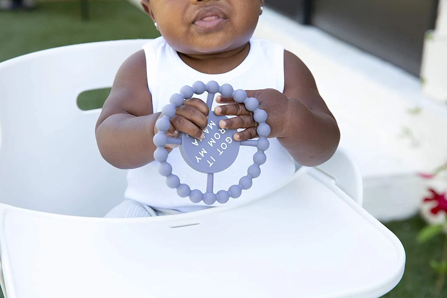 Bella Tunno Happy Teether – Soft & Easy Grip Baby Teether Toy, Silicone Teether Ring to Help Soothe Gums, Non-Toxic and BPA Free, Mama
