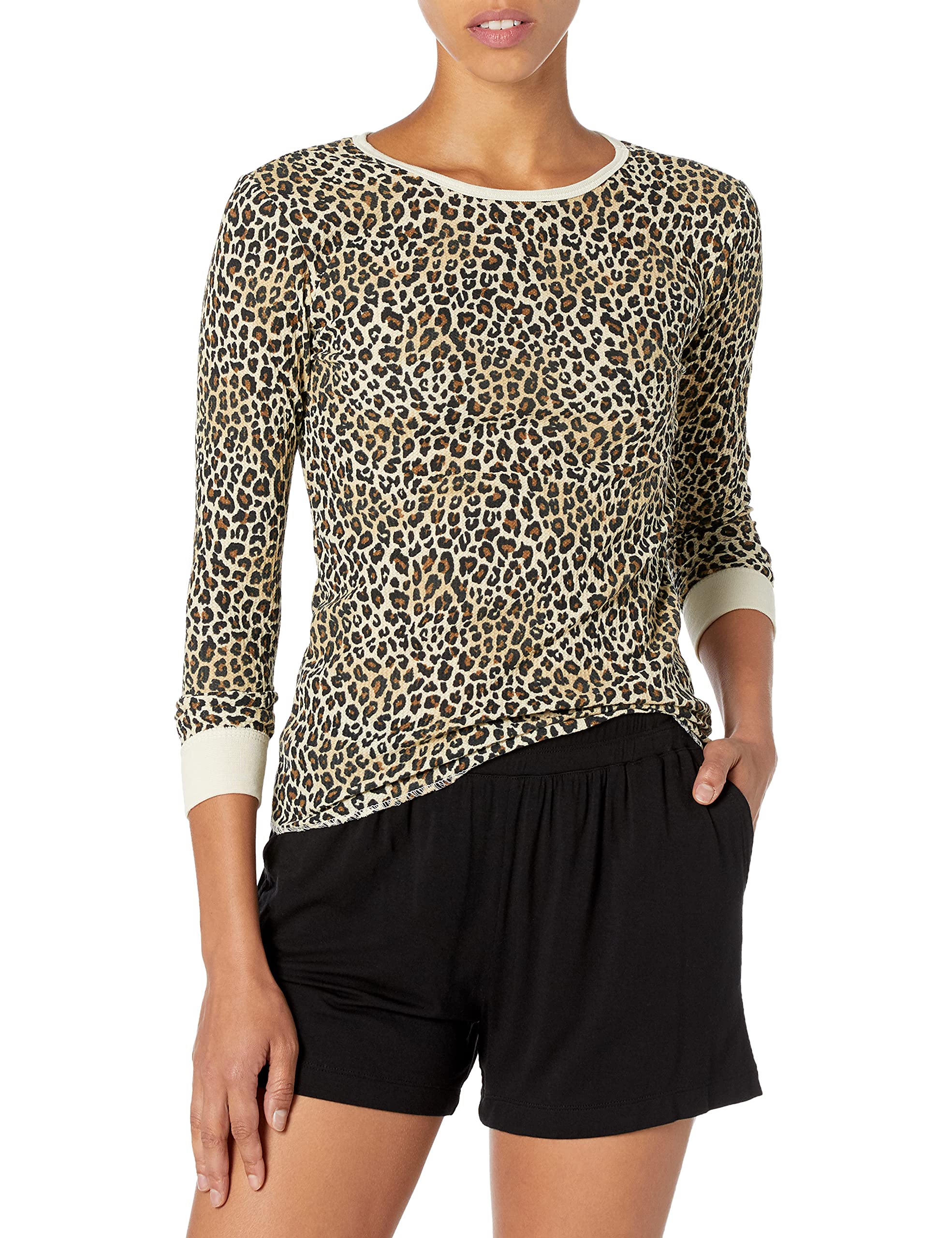 Fruit of the Loom Women's Waffle Thermal Underwear Top, Natural Animal, X-Small