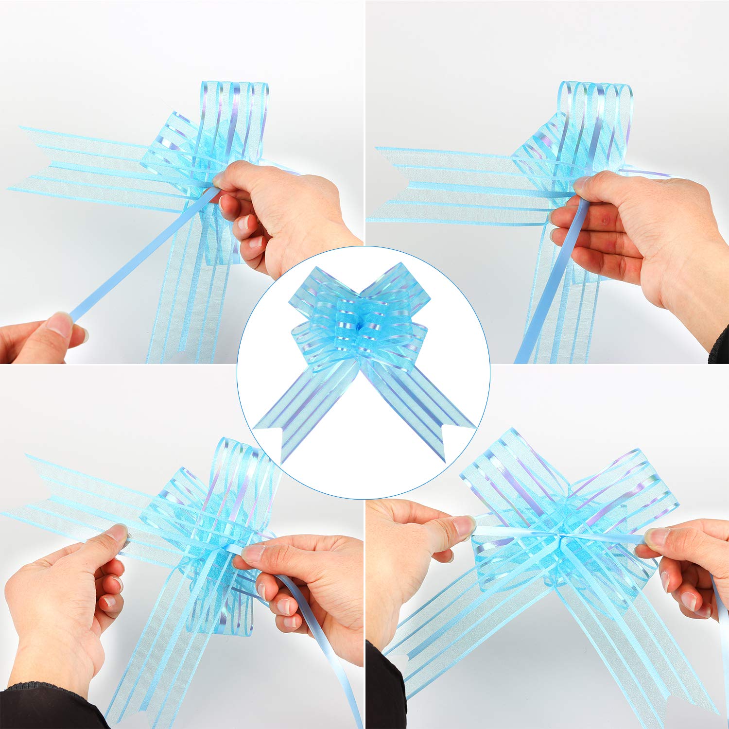 Kolewo4ever 10 pack Easter Basket Bags Happy Easter Jumbo Cello Basket Bags 32 by 22 Inches Easter Bunny Wrap bags Cellophane Wrapping Party Decorations with 10 pieces pull bow