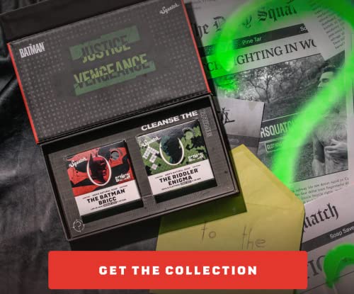 Dr. Squatch Soap The Batman Collection - Men's Natural Bar Soap - 2 Bar Soap Bundle and Collector's Box Batman Soap for Men