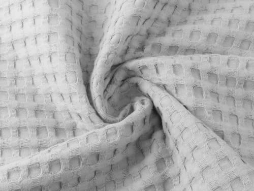 Minerva Big Cotton Waffle Fabric Light Grey - per Yard