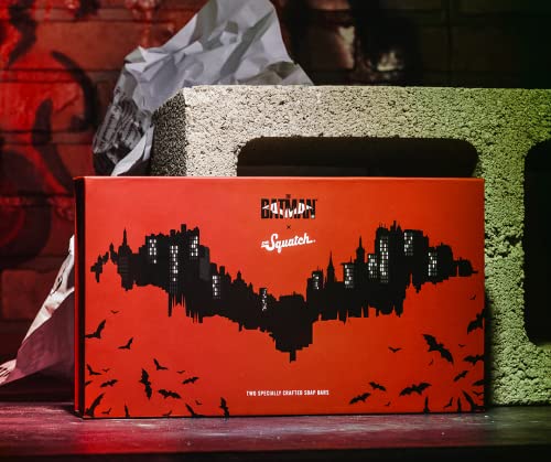 Dr. Squatch Soap The Batman Collection - Men's Natural Bar Soap - 2 Bar Soap Bundle and Collector's Box Batman Soap for Men