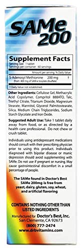 Doctor's Best SAMe -- 200 mg - 60 Enteric Coated Tabs