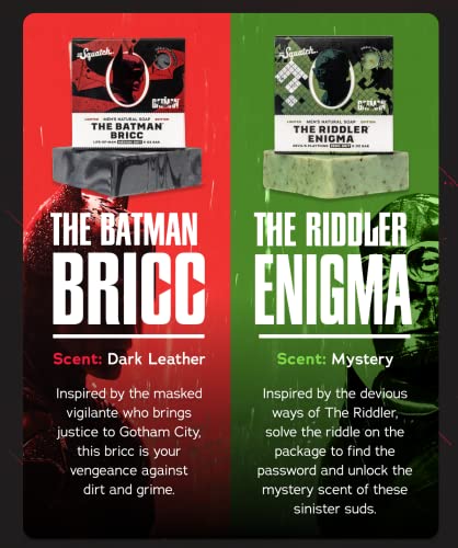 Dr. Squatch Soap The Batman Collection - Men's Natural Bar Soap - 2 Bar Soap Bundle and Collector's Box Batman Soap for Men