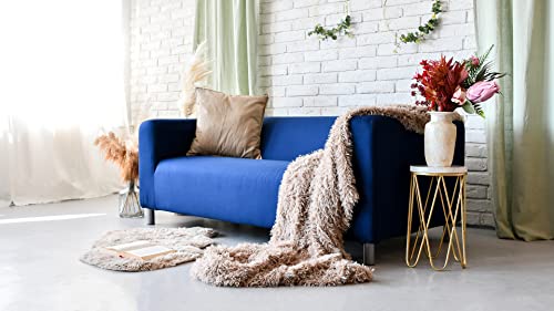 MASTERS OF COVERS Pure Cotton Klippan Loveseat Slipcover for The IKEA 2 Seater Klippan Loveseat Sofa Cover Replacement-Cotton Blue