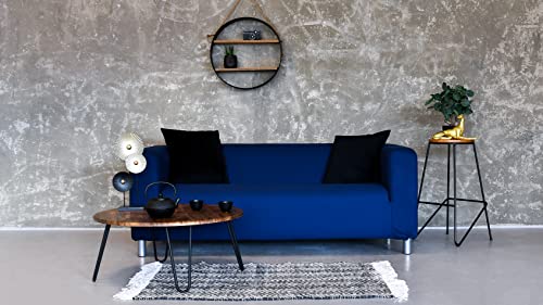 MASTERS OF COVERS Pure Cotton Klippan Loveseat Slipcover for The IKEA 2 Seater Klippan Loveseat Sofa Cover Replacement-Cotton Blue