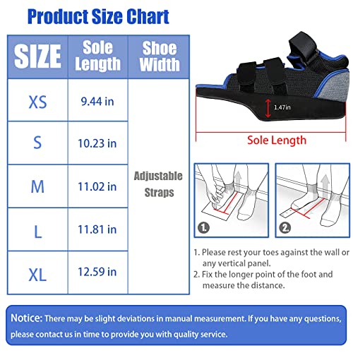 GHORTHOUD Offloading Post Op Shoe Forefoot Square Toe Foot Brace for Broken Toe Surgery Non Weight Medical Shoes for Men and Women(Medium)