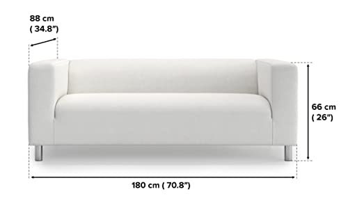MASTERS OF COVERS Pure Cotton Klippan Loveseat Slipcover for The IKEA 2 Seater Klippan Loveseat Sofa Cover Replacement-Cotton Blue