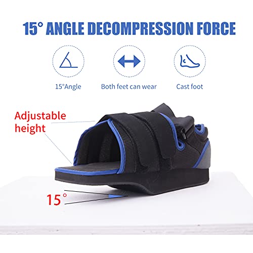GHORTHOUD Offloading Post Op Shoe Forefoot Square Toe Foot Brace for Broken Toe Surgery Non Weight Medical Shoes for Men and Women(Medium)