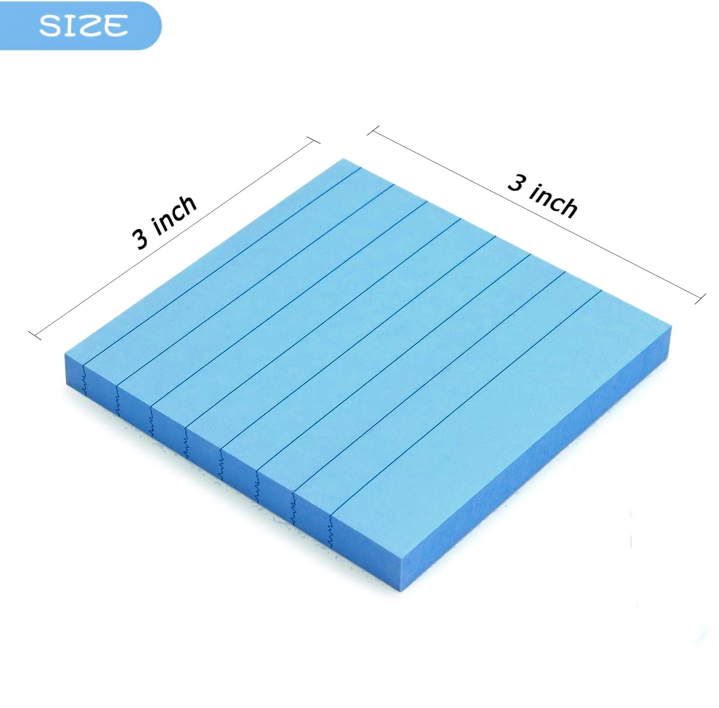 Early Buy 6 Bright Color Lined Sticky Notes Self-Stick Notes 3 in x 3 in, 100 Sheets/Pad, 6 Pads/Pack