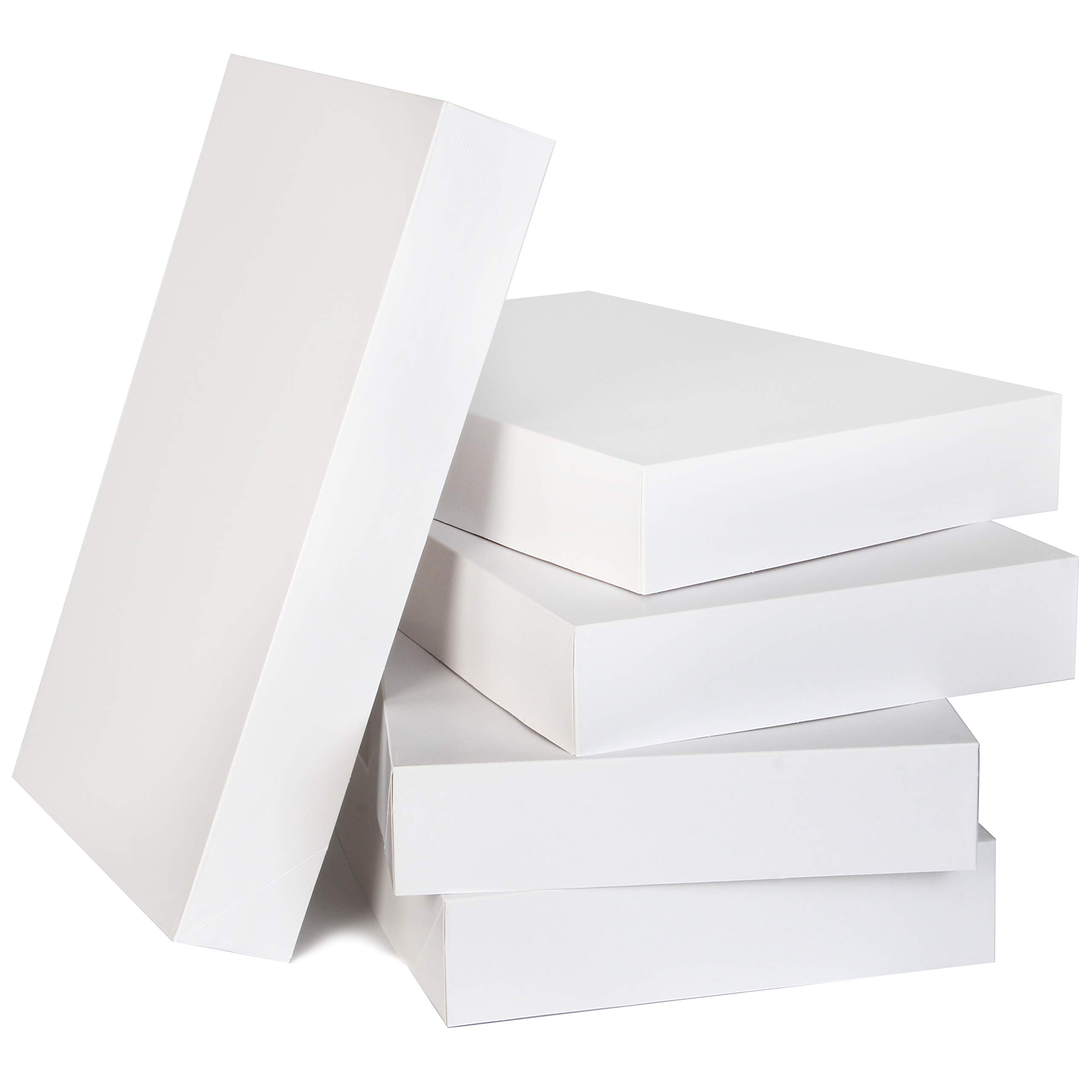 JOYIN 18 Christmas White Cardboard Gift Boxes with Lids for Xmas Holiday, Festive Wrapping, Clothes, Present Boxes and DIY Dessert Boxes