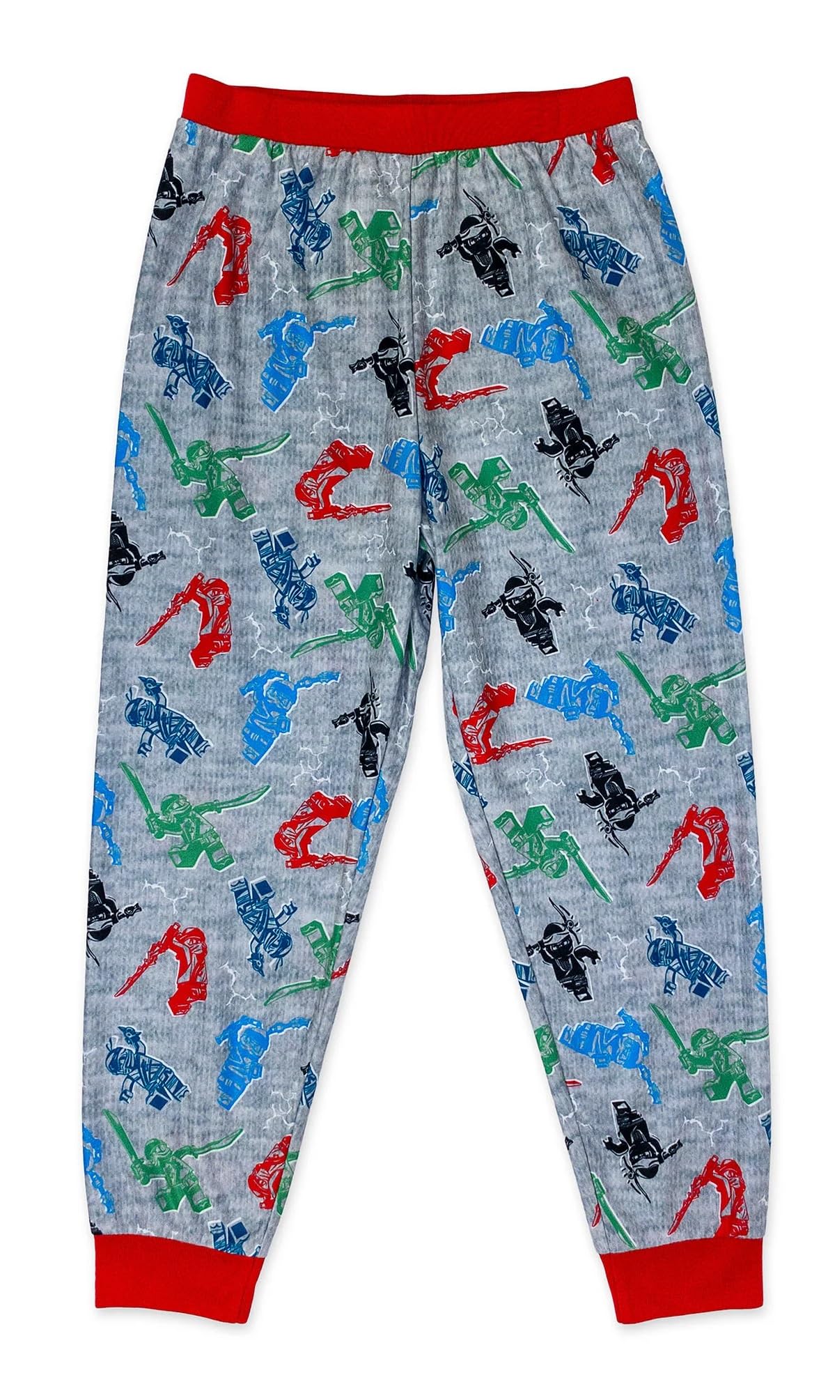 LEGO Ninjago Little/Big Boys Hooded Long Sleeve 2 Piece Pajama Set, Red/Grey, 6-7