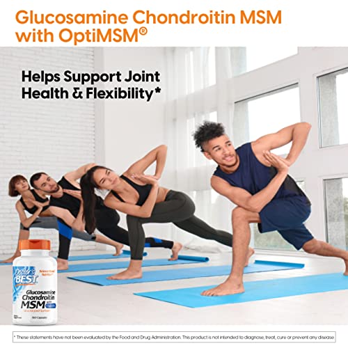 Doctor's Best Glucosamine Chondroitin MSM with OptiMSM, Supports Healthy Joint Structure, Function, & Comfort, Non-GMO, Gluten Free, Soy Free, 360 Count