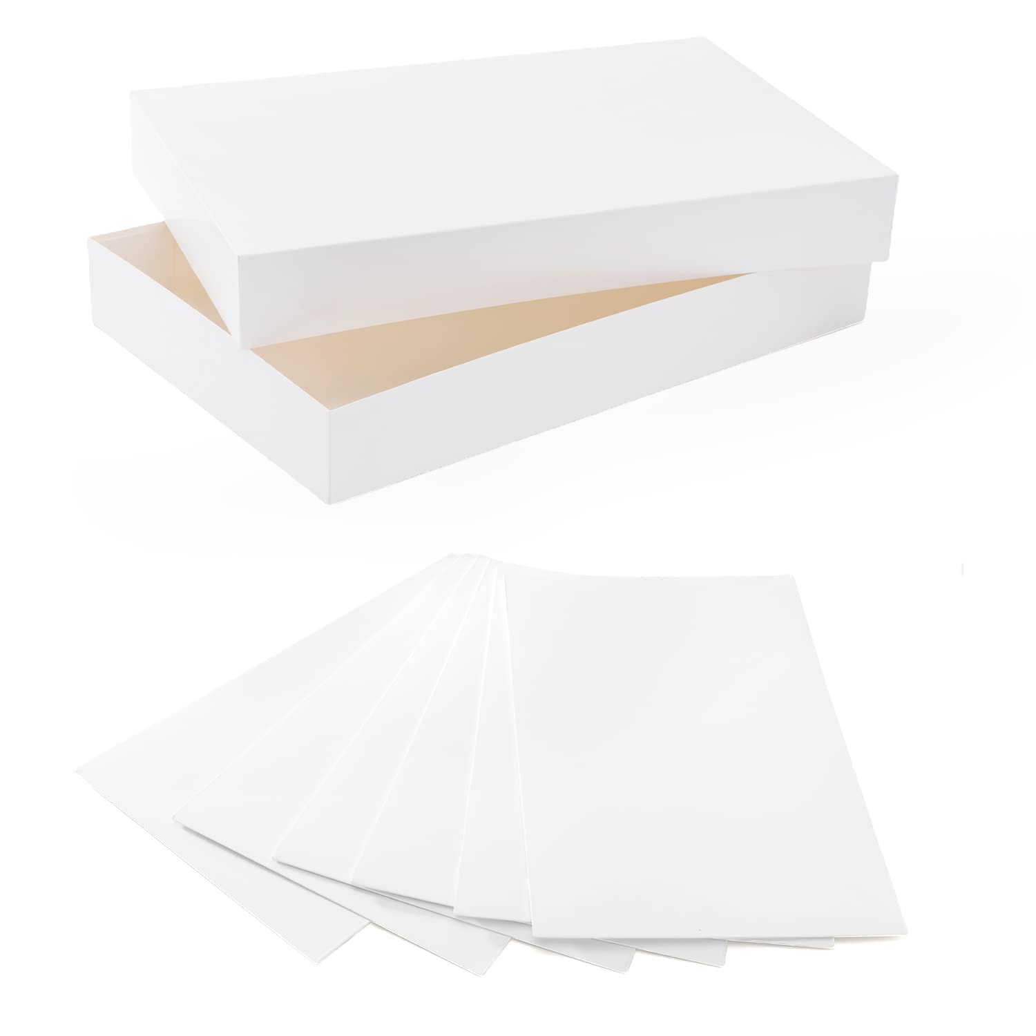 JOYIN 18 Christmas White Cardboard Gift Boxes with Lids for Xmas Holiday, Festive Wrapping, Clothes, Present Boxes and DIY Dessert Boxes