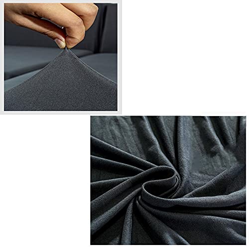OQOPO 2/3/4 Seater Stretch Sectional Sofa Cover L Shaped Sofa Cover,Easy to Use Non-Slip Furniture Protector Sofa Cover for Living Room,2+4 Seater,Blue