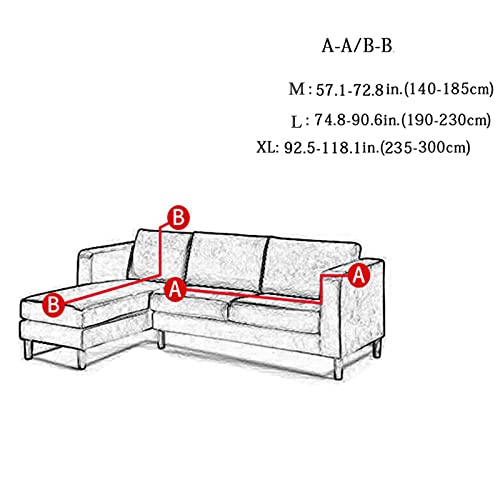 OQOPO 2/3/4 Seater Stretch Sectional Sofa Cover L Shaped Sofa Cover,Easy to Use Non-Slip Furniture Protector Sofa Cover for Living Room,2+4 Seater,Blue