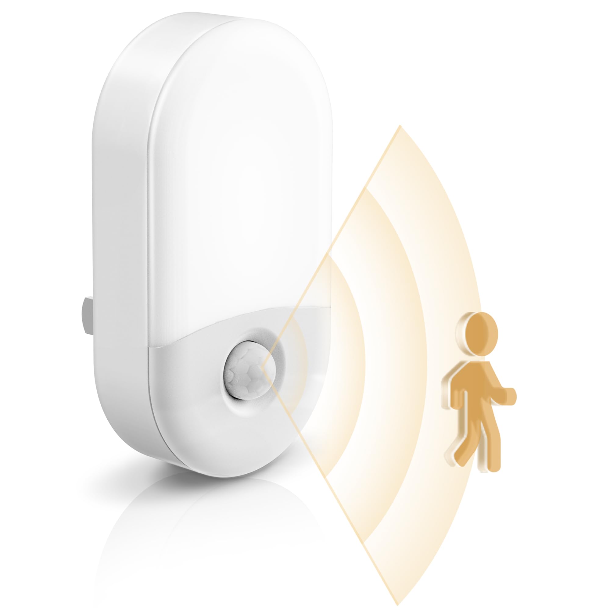 Motion Sensor Night Light Plug in, 2 Pack LOHAS Motion Activated Night Light Warm White 3000K, Dusk to Dawn Sensor, Adjustable Brightness, Plug Into Wall Night Light for Kids, Bathroom, Bedroom Light