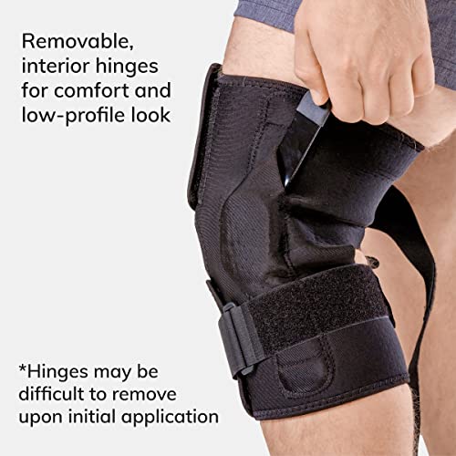 BraceAbility Plus Size ROM Knee Brace - Hinged Heavy-Duty Adjustable Compression Support Wrap for Large Thighs and Legs, Walking Pain, Osteoarthritis, Post-Surgery Recovery and Torn ACL or PCL (5XL)