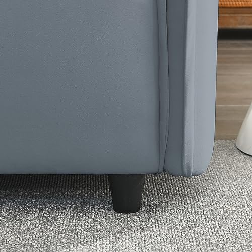 Suheww 79” Velvet Sofa Set 2 Piece, Modular Sectional 3-Seater Futon Couch Set, Living Room Furniture Set with 4 Pillows, Grey Blue