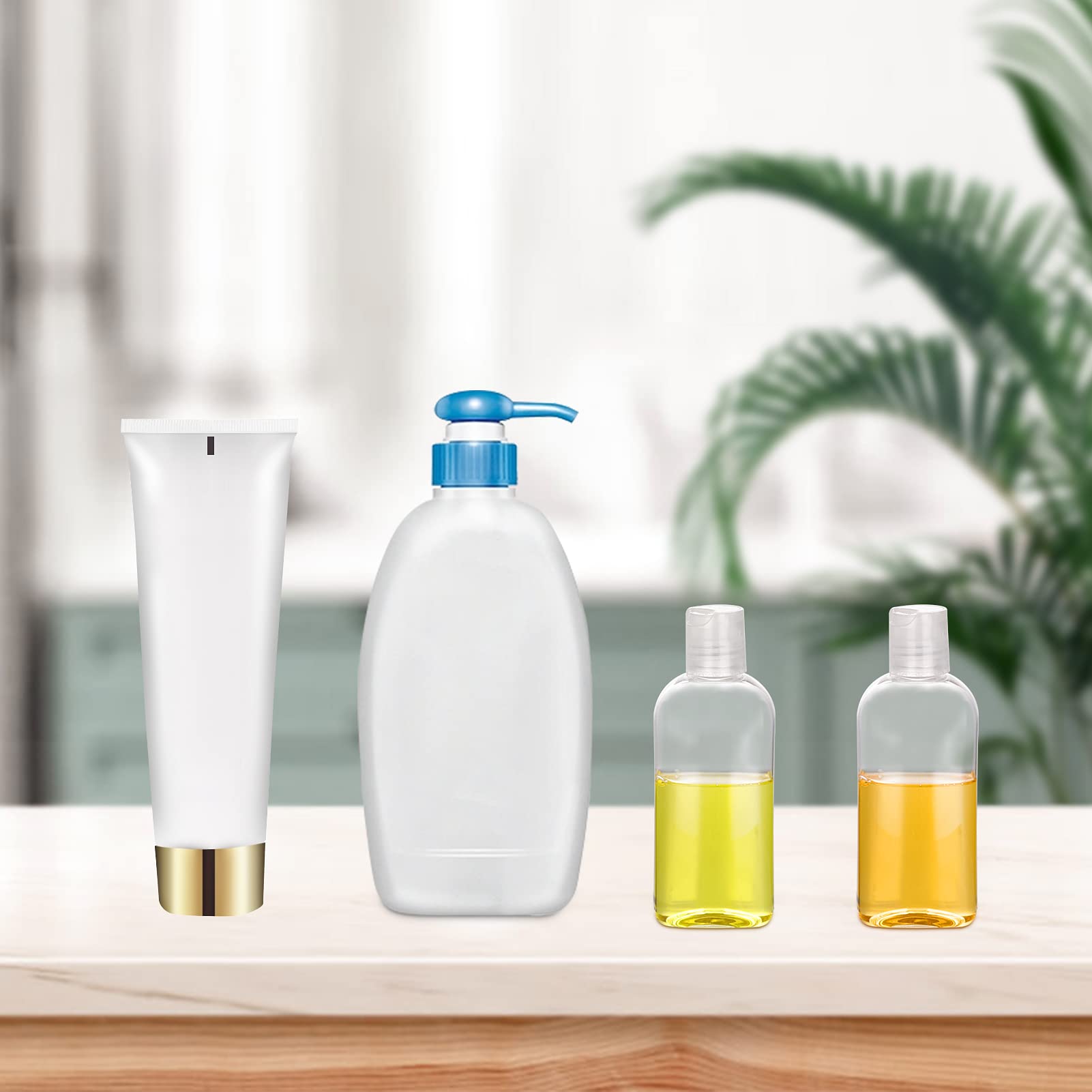 Kitchen GIMS Clear Plastic Empty Squeeze Bottles with Disc Top Caps 6 Pack 4 oz Travel Bottles TSA Approved Leak Proof Plastic Travel Bottles for Shampoo, Conditioner & Lotion