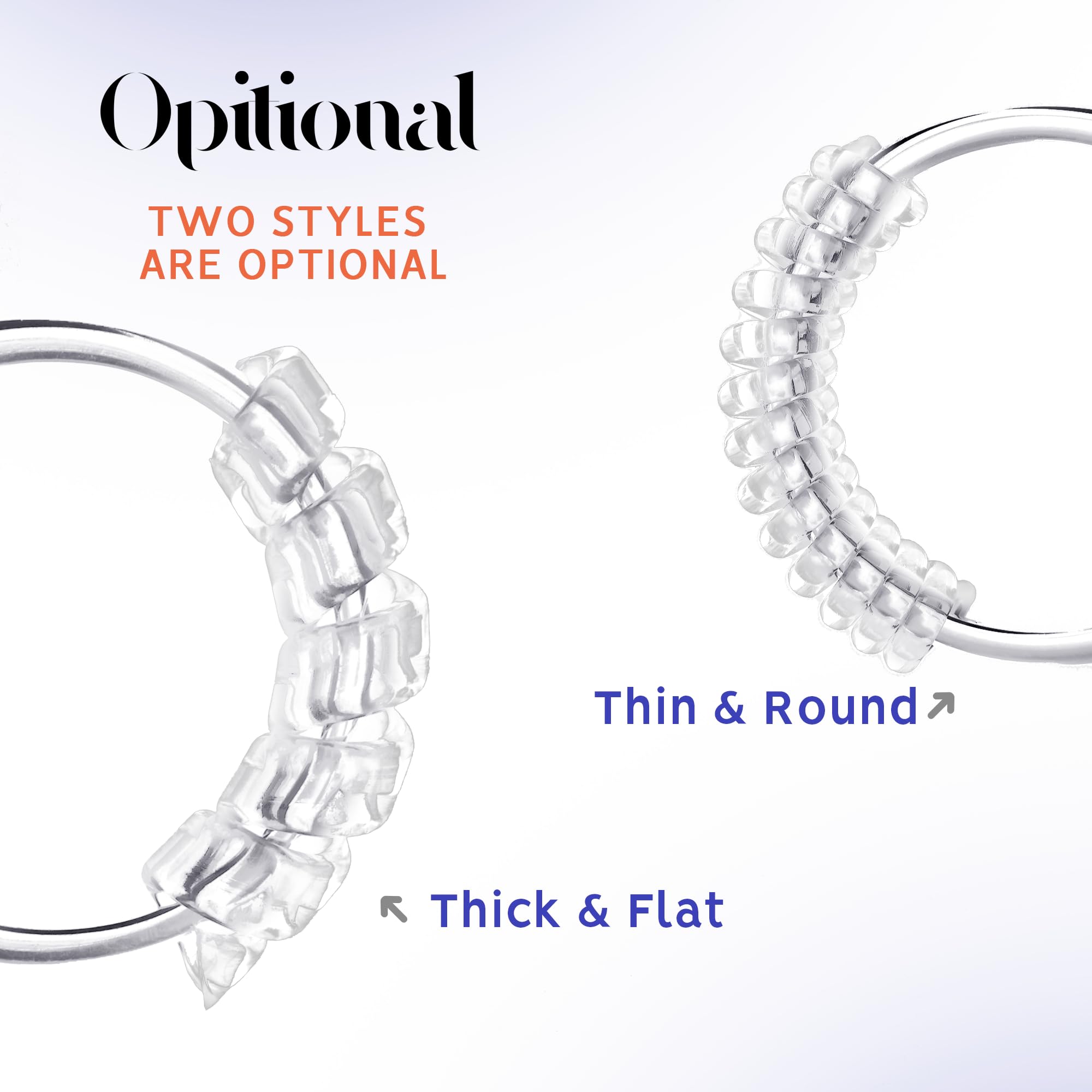 12 Pack Ring Size Adjuster for Loose Rings Invisible Transparent Silicone Guards Clip Noodle Jewelry Tightener Connector Fitter Resizer 4 Sizes Fit Almost Any Ring for Women and Men