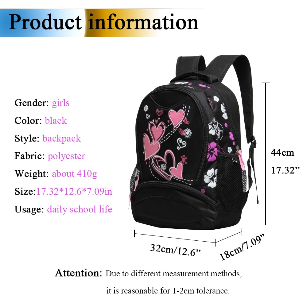 SYLRVIA Casual Girls Teens Cute Small Backpack Lightweight Kids Sweetheart School Backpack Bags