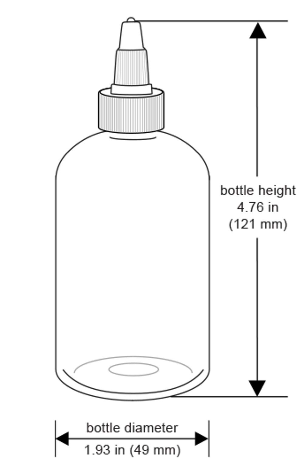 Premium Essential Oil 4 Ounce Boston Round Bottles, PET Plastic Empty Fillable BPA-Free, with Black Twist Caps (Pack of 12) (Clear)