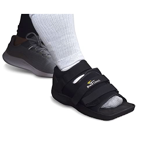 Brace Direct Post Op Recovery Shoe - Adjustable Medical Walking Shoe for Post Surgery or Operation Support, Broken Foot or Toe, Stress Fractures, Bunions, or Hammer Toe for Left or Right Foot