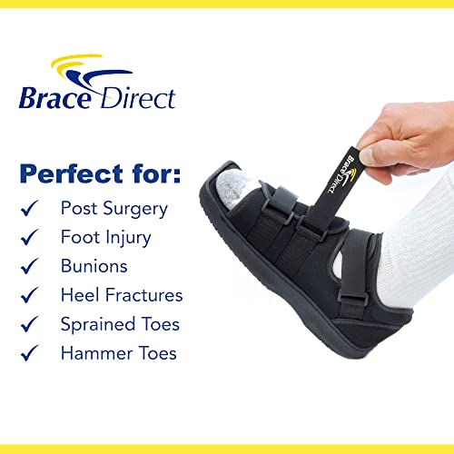 Brace Direct Post Op Recovery Shoe - Adjustable Medical Walking Shoe for Post Surgery or Operation Support, Broken Foot or Toe, Stress Fractures, Bunions, or Hammer Toe for Left or Right Foot