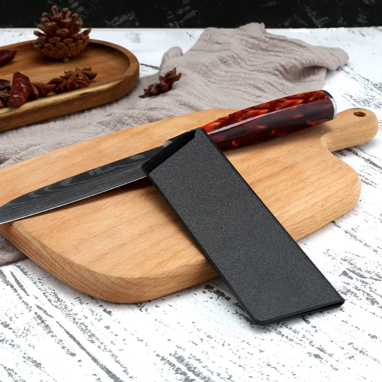 Alpen Edge Knife Guards 6.5" x 1.8" & 10.2" x 2" ABS Plastic/Felt Lined/BPA Free Universal Blade Cover Guards for Chef and Kitchen Knives, 2 PCS, Knives Not Included