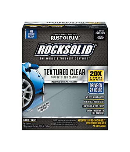 RUST-OLEUM 317382 120 oz Clear Rock-Solid Floors Polycuramine Textured Top Coat, 60 Fl Oz (Pack of 1)