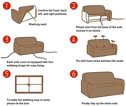 IMYOGI High Stretch Sofa Covers Durable Sofa Slipcovers Soft Stretch Sofa Cover Polyester Fabric Couch Covers Machine Washable Furniture Protector with Elastic Bottom -Blue-4 Seater(235-300cm)