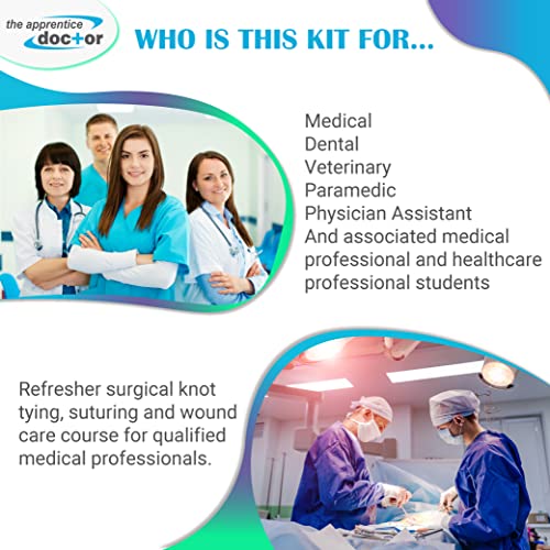 Suture Practice Kit for Medical Students +1 Year Access to The Future Doctors Academy's in-Depth Online Suturing Course. Course & Practice Kit Designed by an Experienced Surgeon - Kit de Sutura.