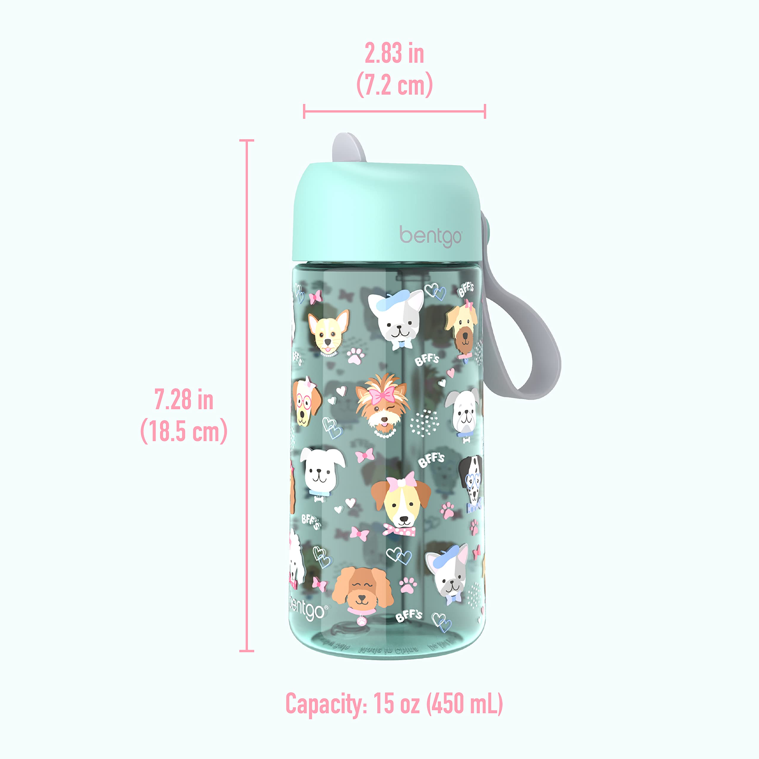 Bentgo® Kids Lunch Bag Set Water Bottle - New & Improved 2023 (Puppy Love)