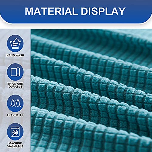 TVPFM Jacquard Furniture Protector, 2 Seater 3 Seater Elastic Bottom Sofa Cover Soft Stretch Sofa Slipcover for Living Room Pets Cat Dog-Blue B-4 Seater