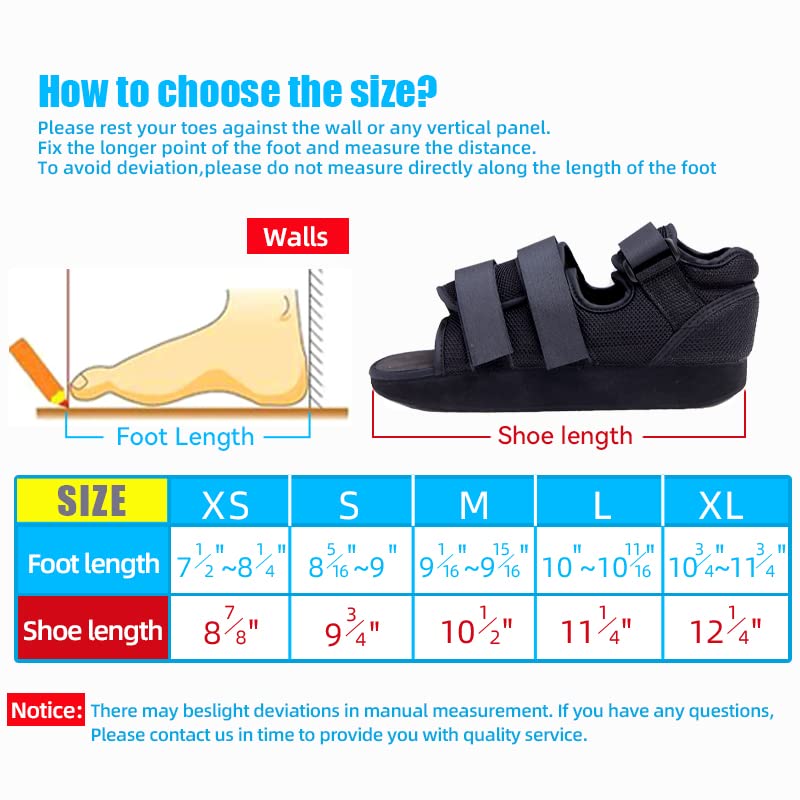 GHORTHOUD Post op Shoes for Broken Toe Medical Walking shoes Cast Foot Brace for Foot Surgery Operation,Fracture or Ulcer(Medium