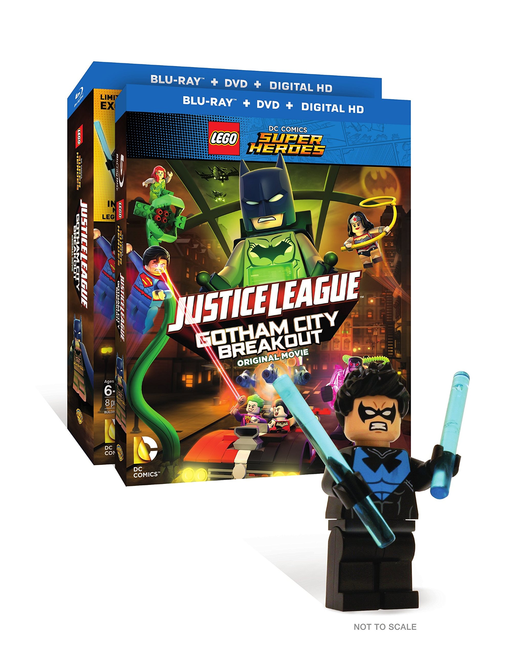 LEGO DC Comics Super Heroes: Justice League: Gotham City Breakout (Blu-ray + DVD + Digital HD + Includes Nightwing Lego Mini figure)