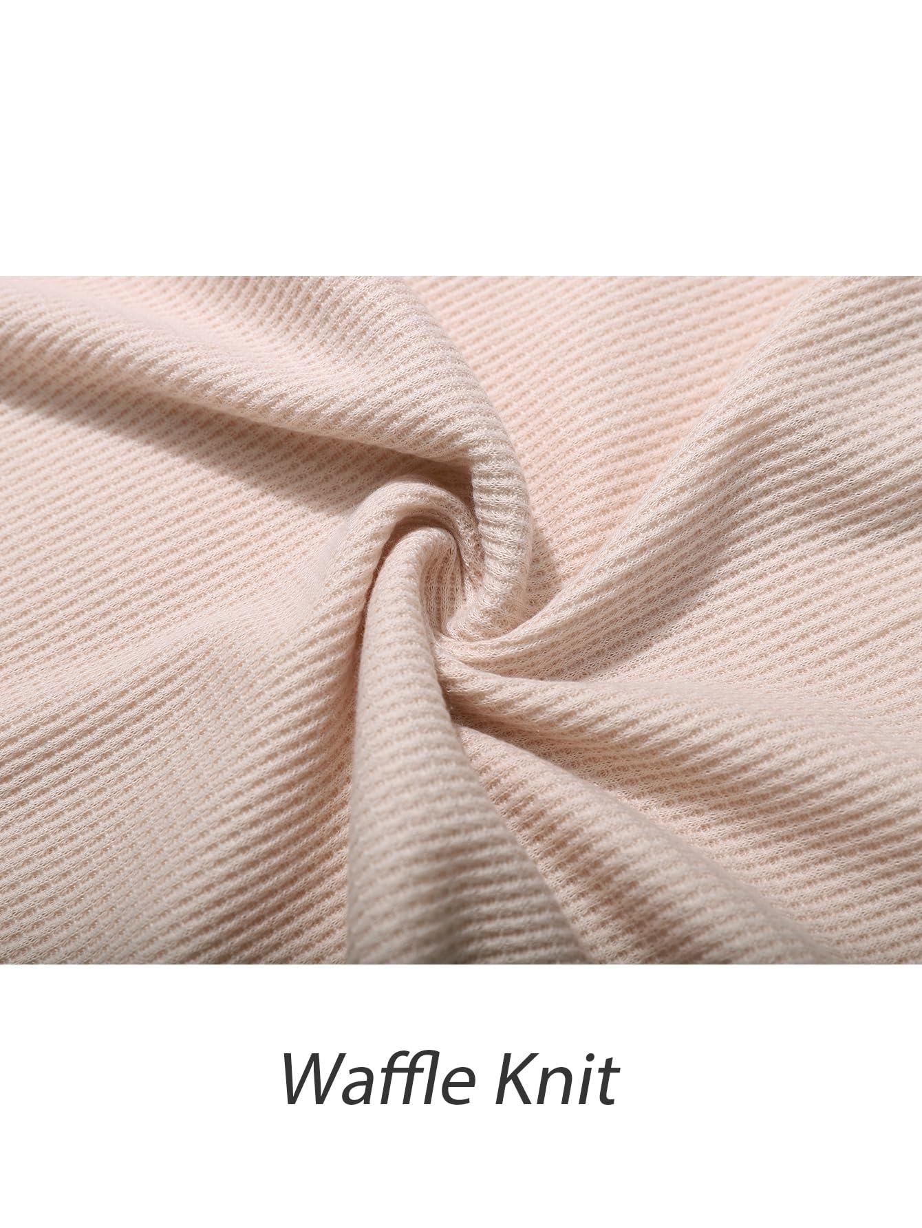 YKR Womens Loungewear Set 2 Piece Waffle Knit Lounge Sets Hooded Top and Wide Leg Pant Sweatsuits with Pockets Beige L